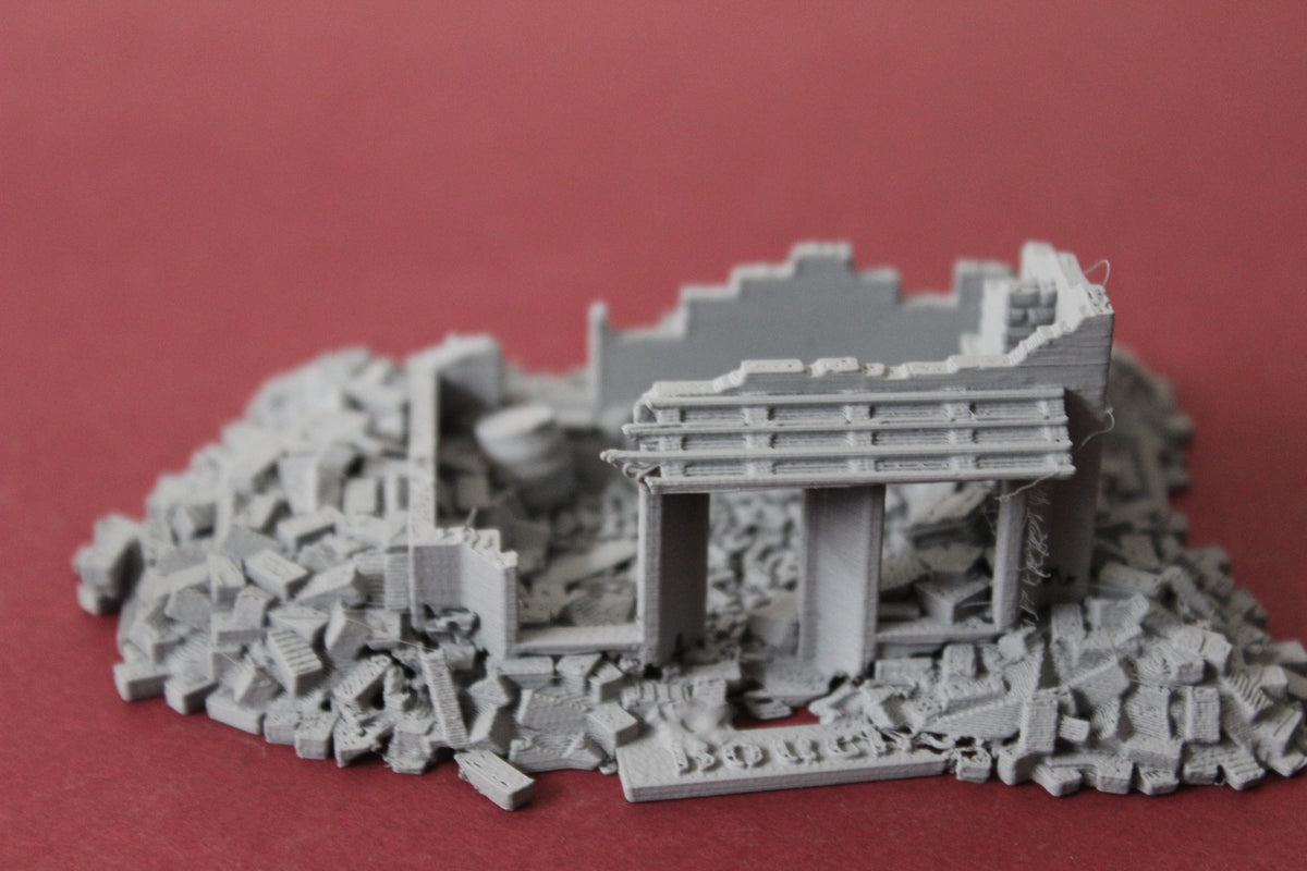 1-72ND SCALE 3D PRINTED DIORAMA WW II BUILDING BOMBED OUT BUILDING #8 ...
