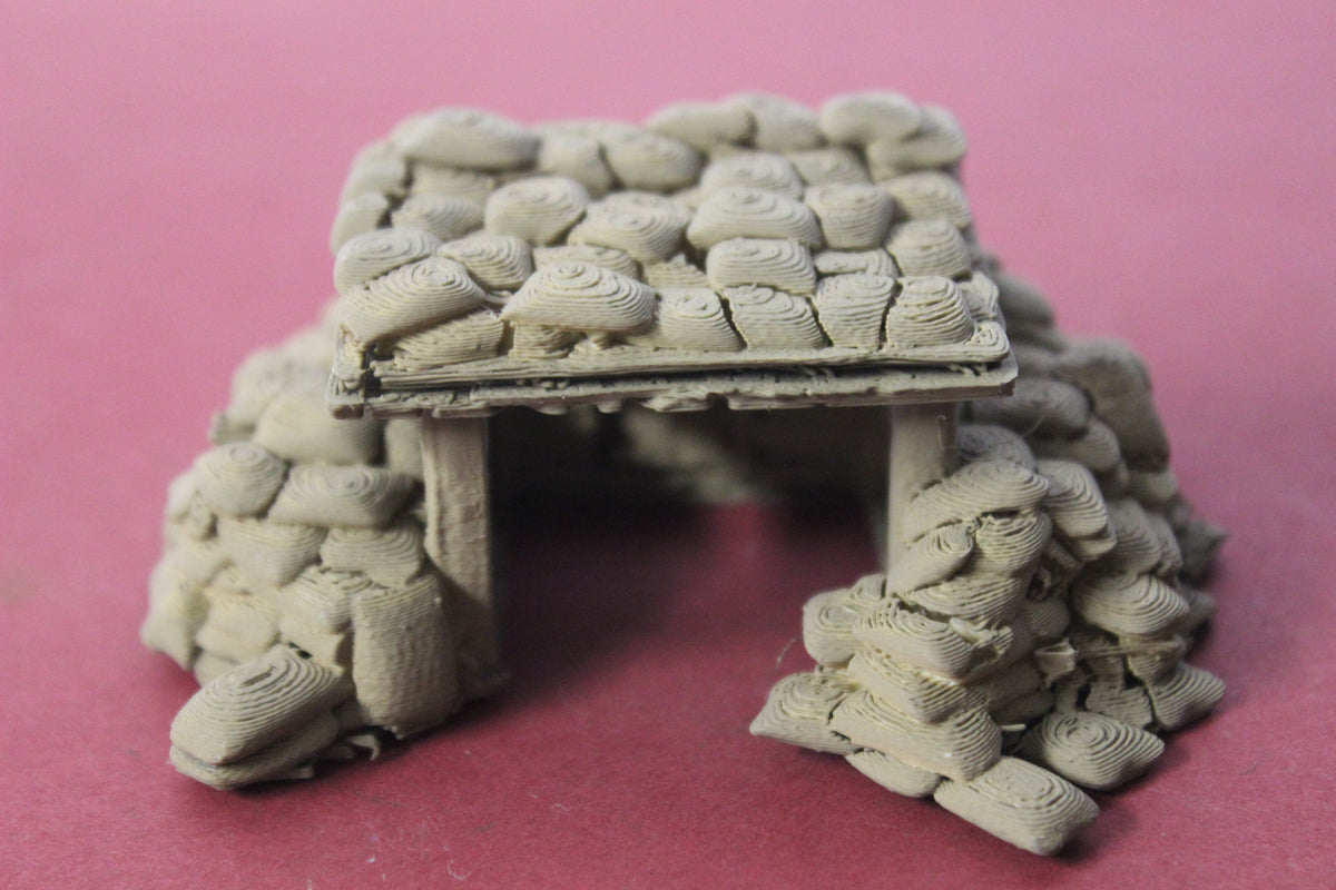 1-72ND SCALE 3D PRINTED SANDBAG GUN BUNKER – The Railroad Connection