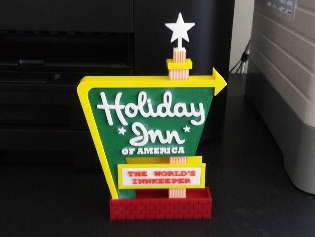 1-160TH N SCALE 3D PRINTED HOLIDAY INN MOTEL SIGN ...